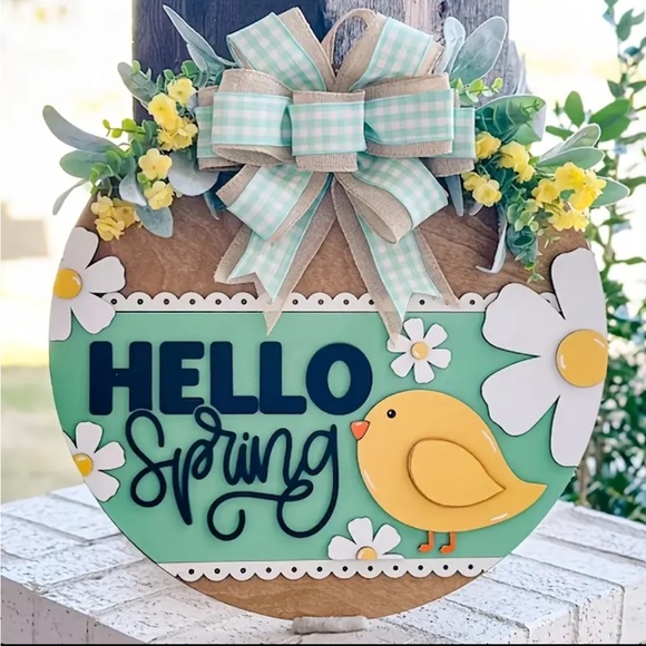 Wall Decor | Spring Welcome Sign With Chick And Flowers | Poshmark